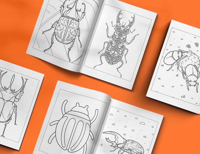 20 Beetle Coloring Pages for Kids – Cute Insect Printable Coloring Book ...