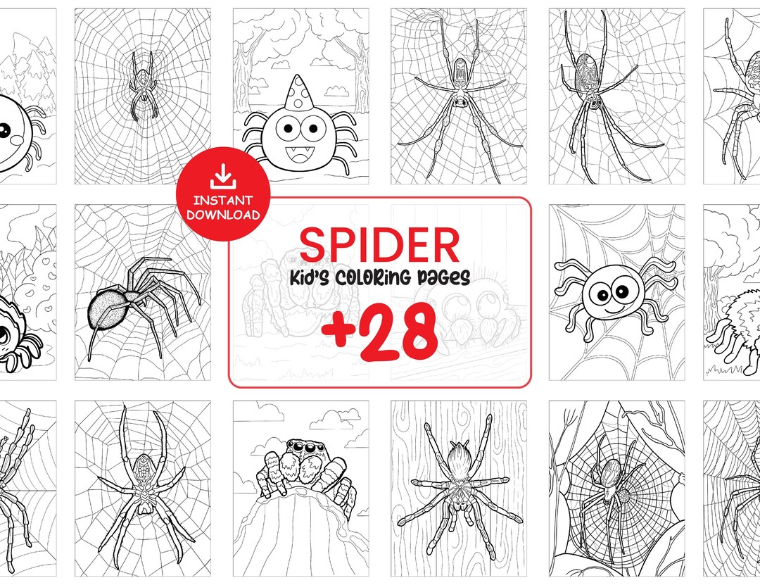 Spider Coloring Pages for Kids – Fun Halloween Spider Printables, Easy ...