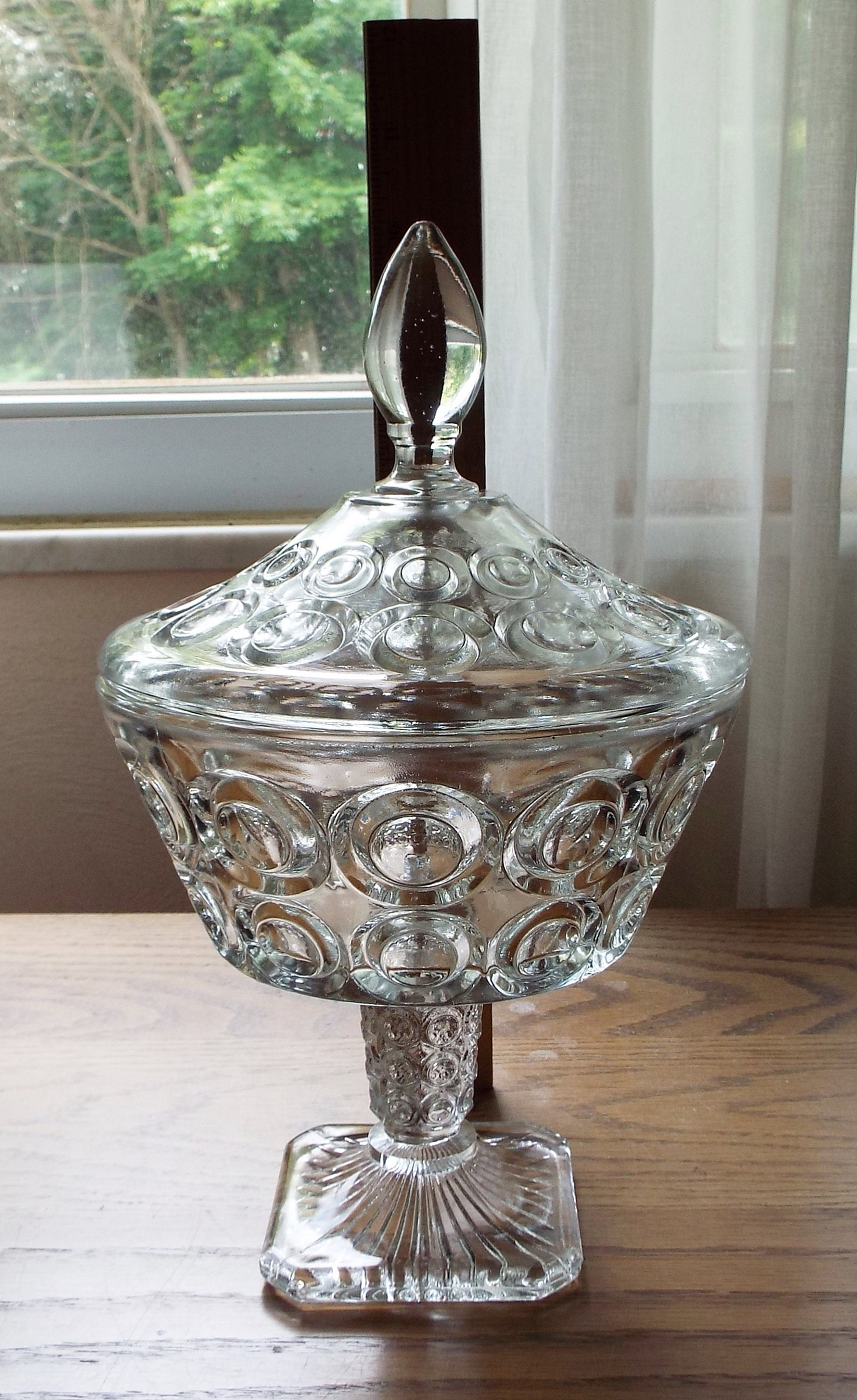 Vintage Pressed Glass Compote Candy Dish - Etsy