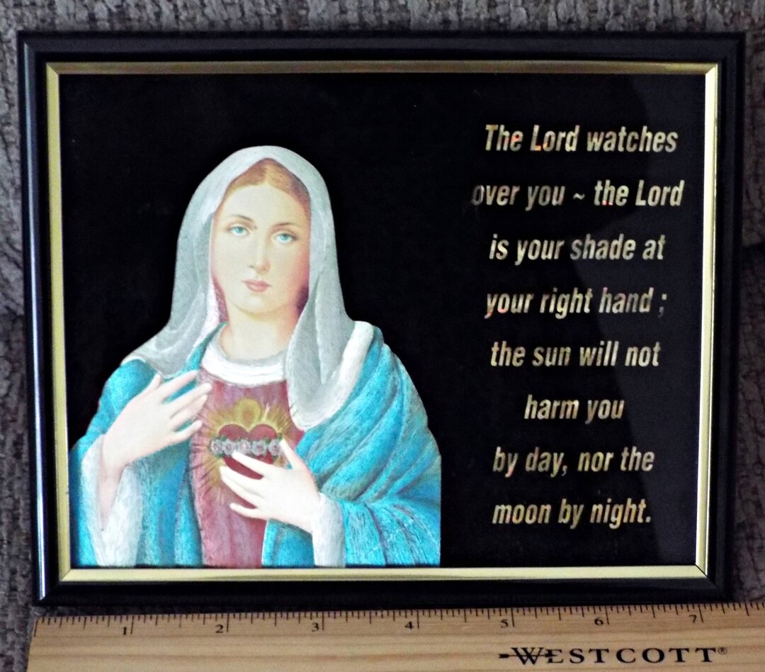 Etched Foil Picture of Mary With Prayer - Etsy