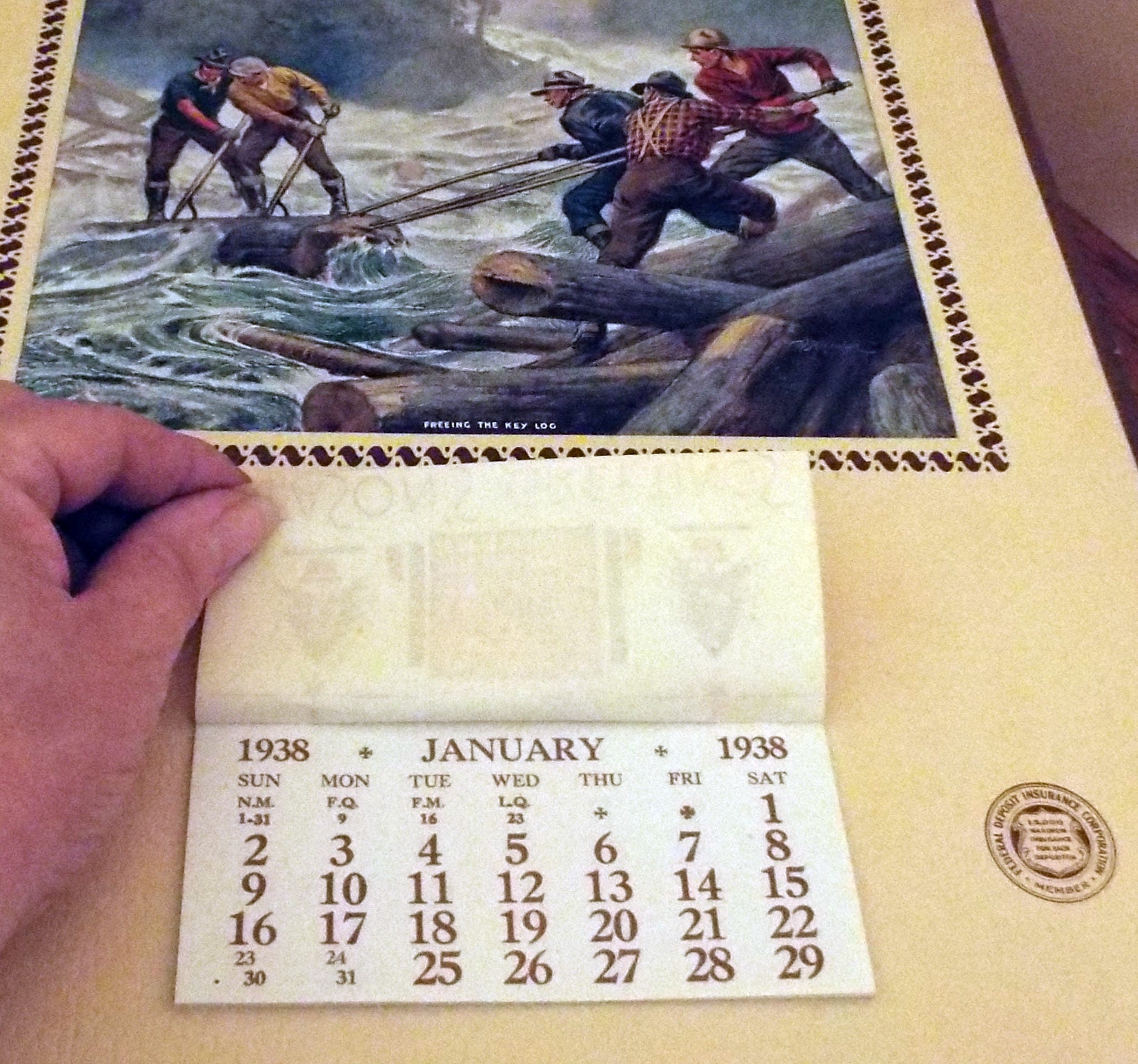 Vintage 1938 Advertisement Calendar With Logger Print - Etsy
