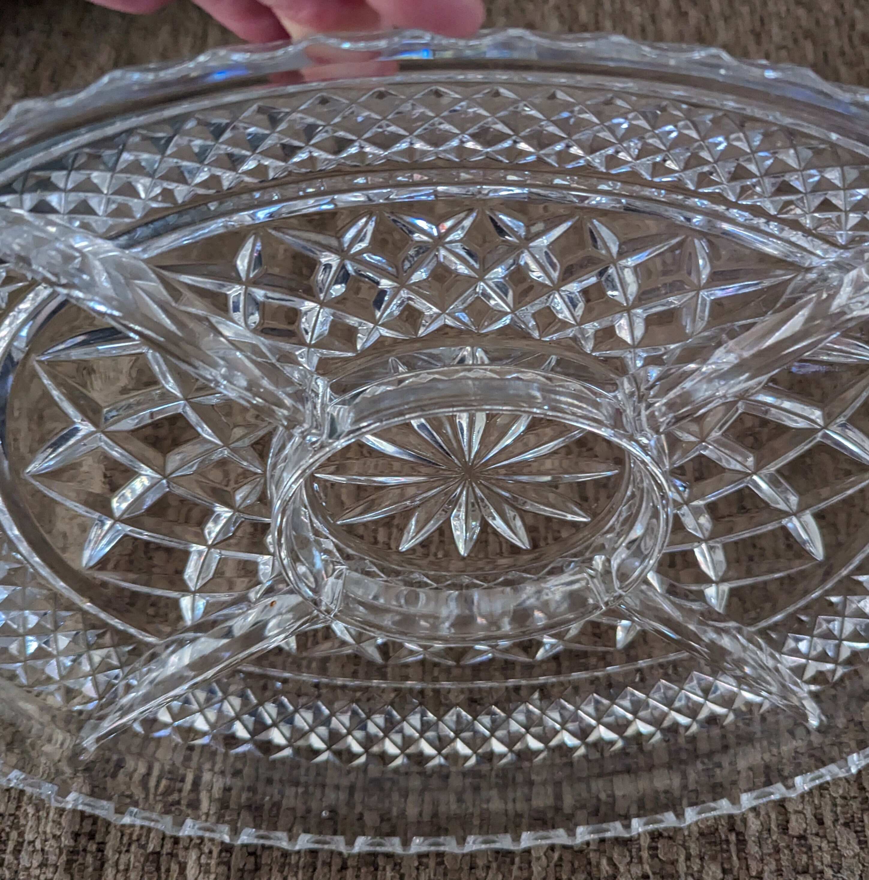 OLIVIA Fine Full Lead Glass Crystal Oval Serving Dish Western Germany ...