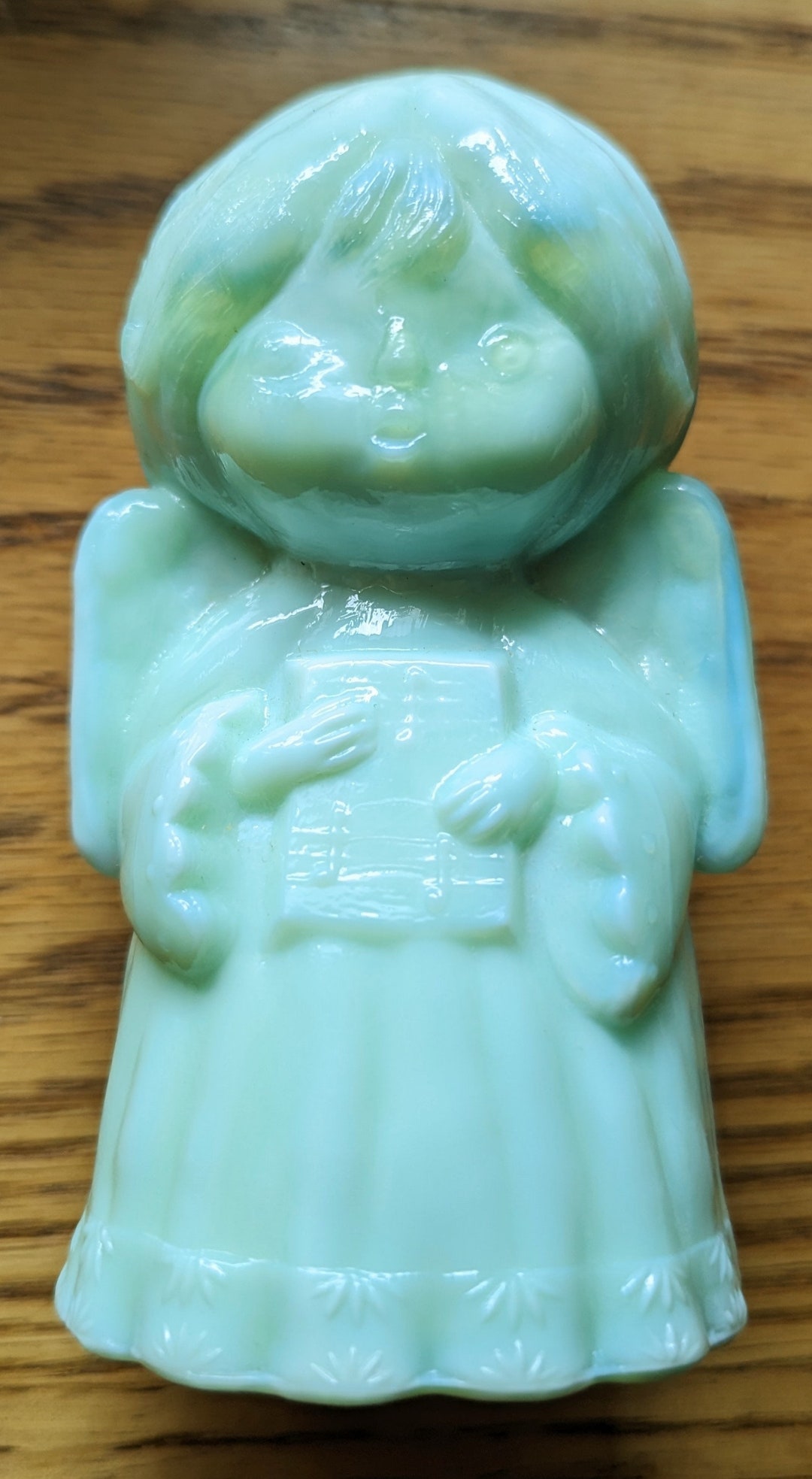Vintage Mosser Green Slag Glass Singing Choir Angel - Etsy