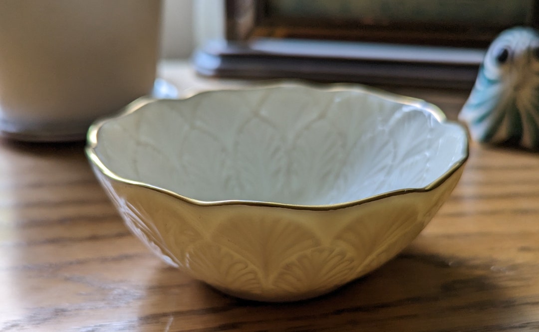 Lenox Small Embossed Bowl With Gold Trim - Etsy