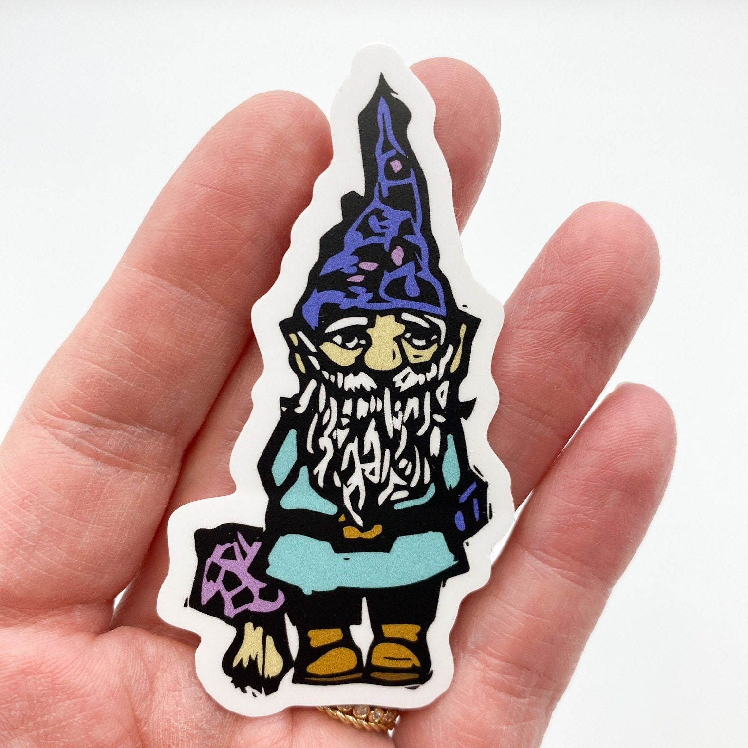 Vinyl Gnome Sticker in Color - Etsy