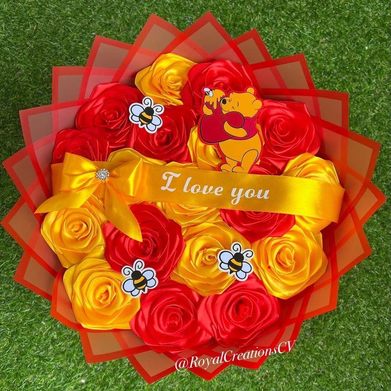 Winnie Pooh Flower Bouquet - Etsy