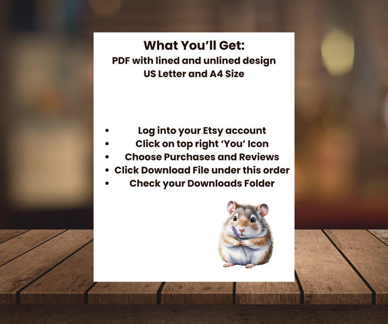 Cute Gerbil Printable Stationery Set – Lined & Unlined Pages – A4 and ...