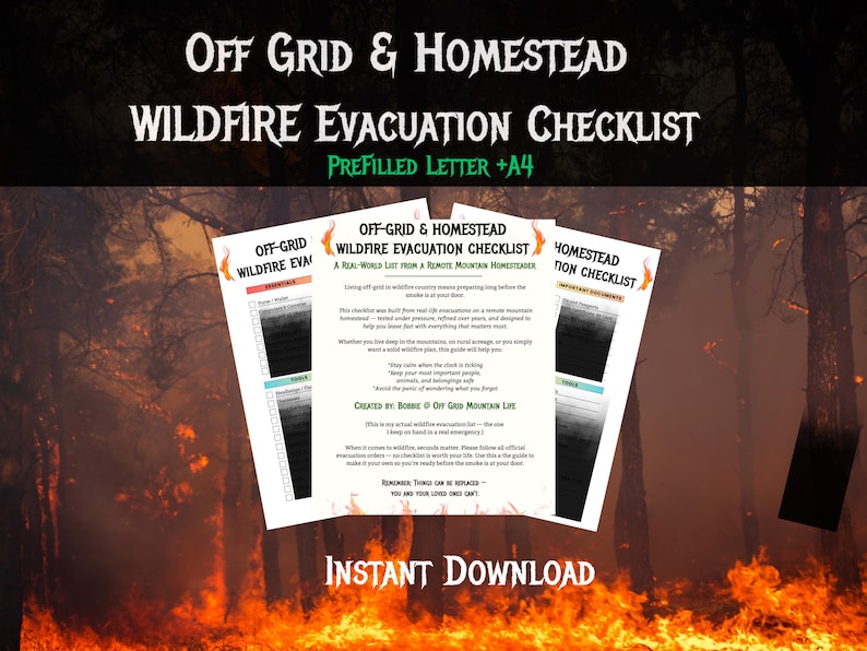 Wildfire Evacuation Checklist | Off-grid & Homestead Tested | Pre ...