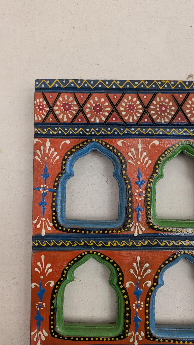 Hand-painted Rajasthani Wooden Arch Wall Decor: Boho Ethnic Art - Etsy