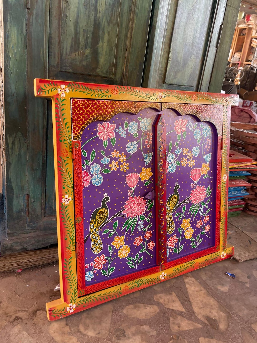 Handmade Painted Wooden Window Panel - Etsy