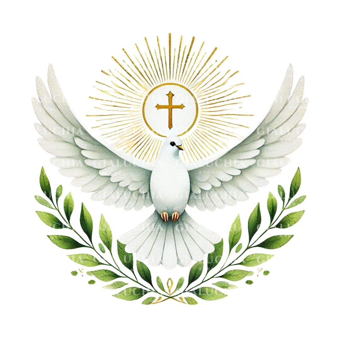 Watercolor Holy Spirit Clipart: First Communion, Confirmation (PNG ...