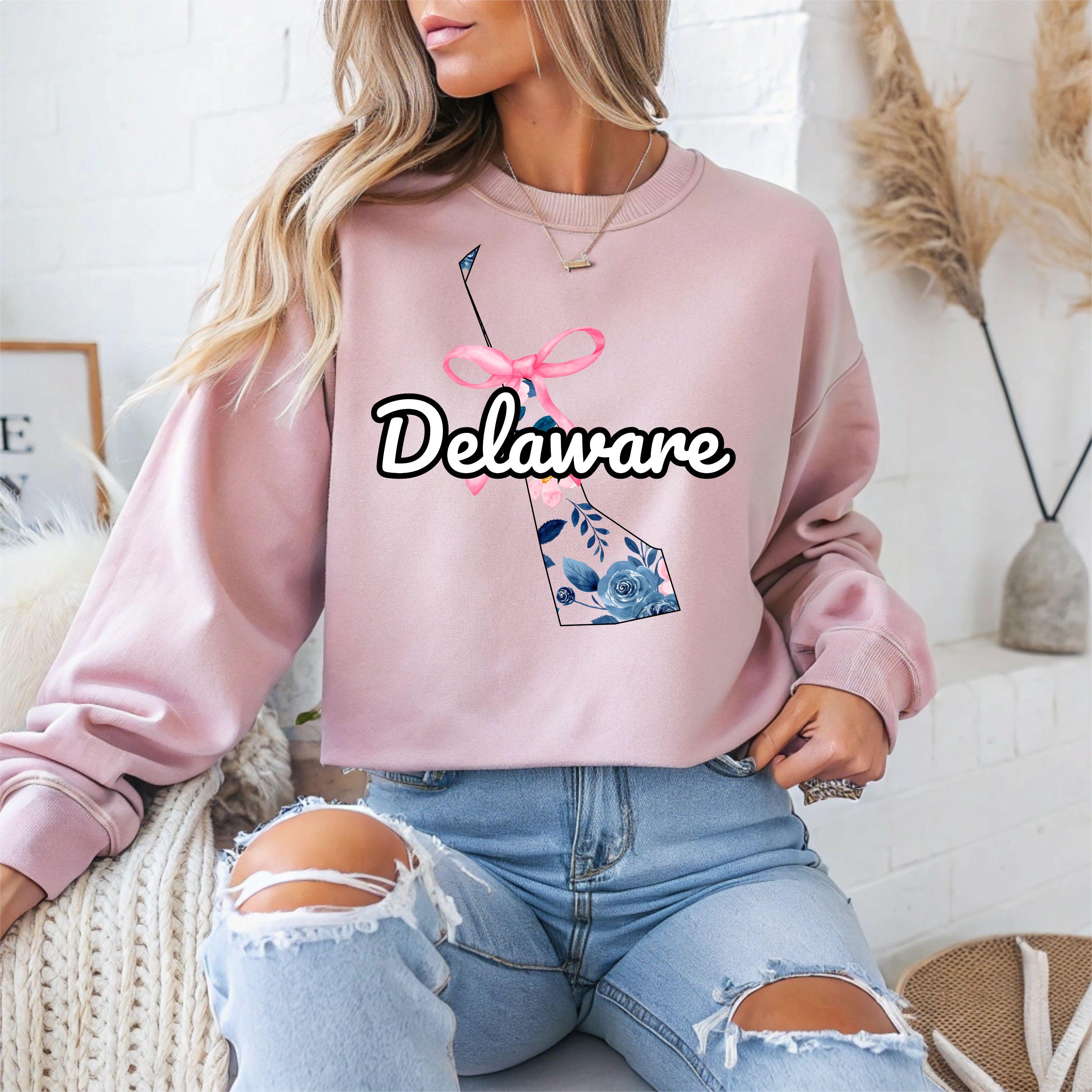 Watercolor Floral State Map of Delaware Png, Coquette Aesthetic Bow Png ...