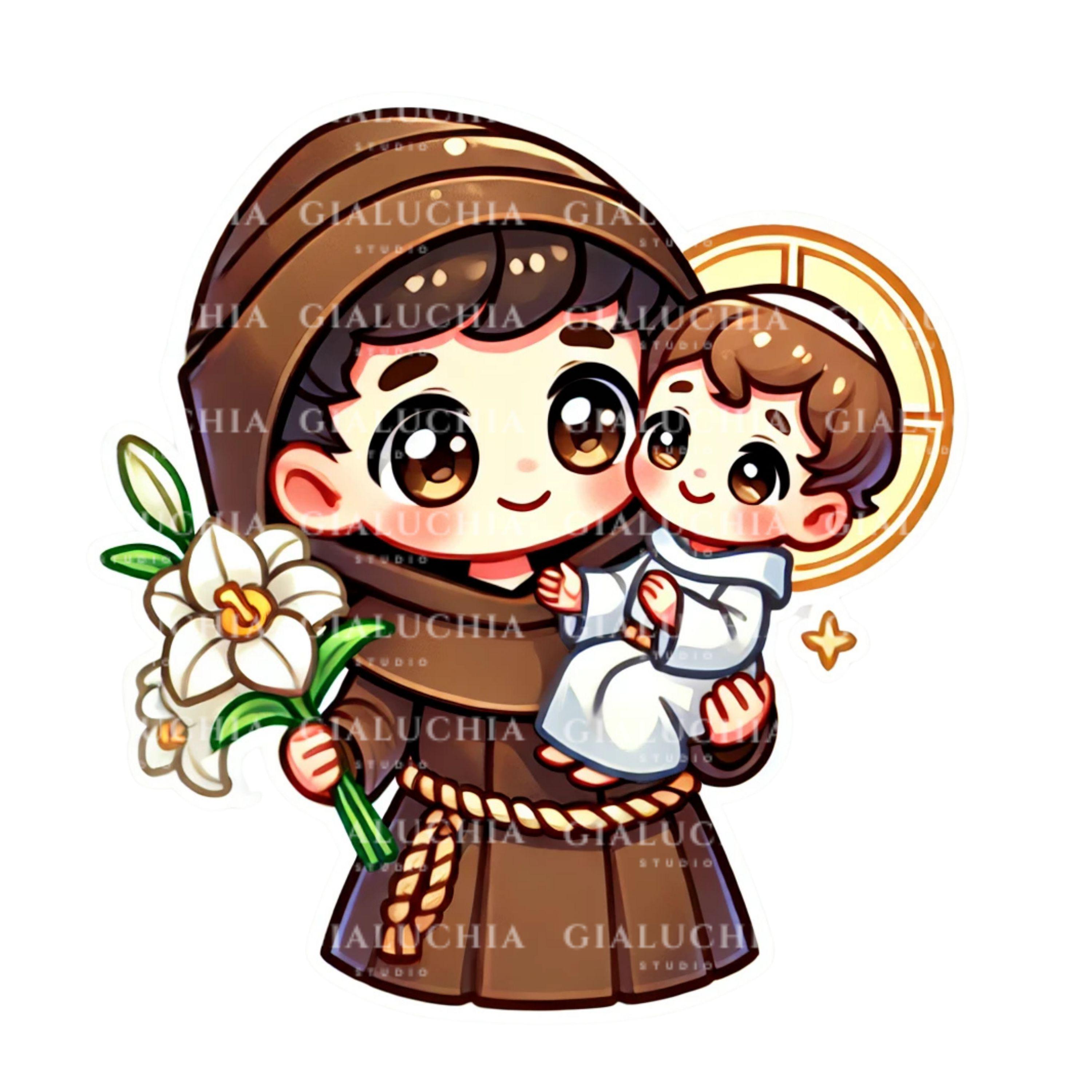 Cute Baby Catholic Saints Clipart Bundle, Chibi Saints Pngs for ...