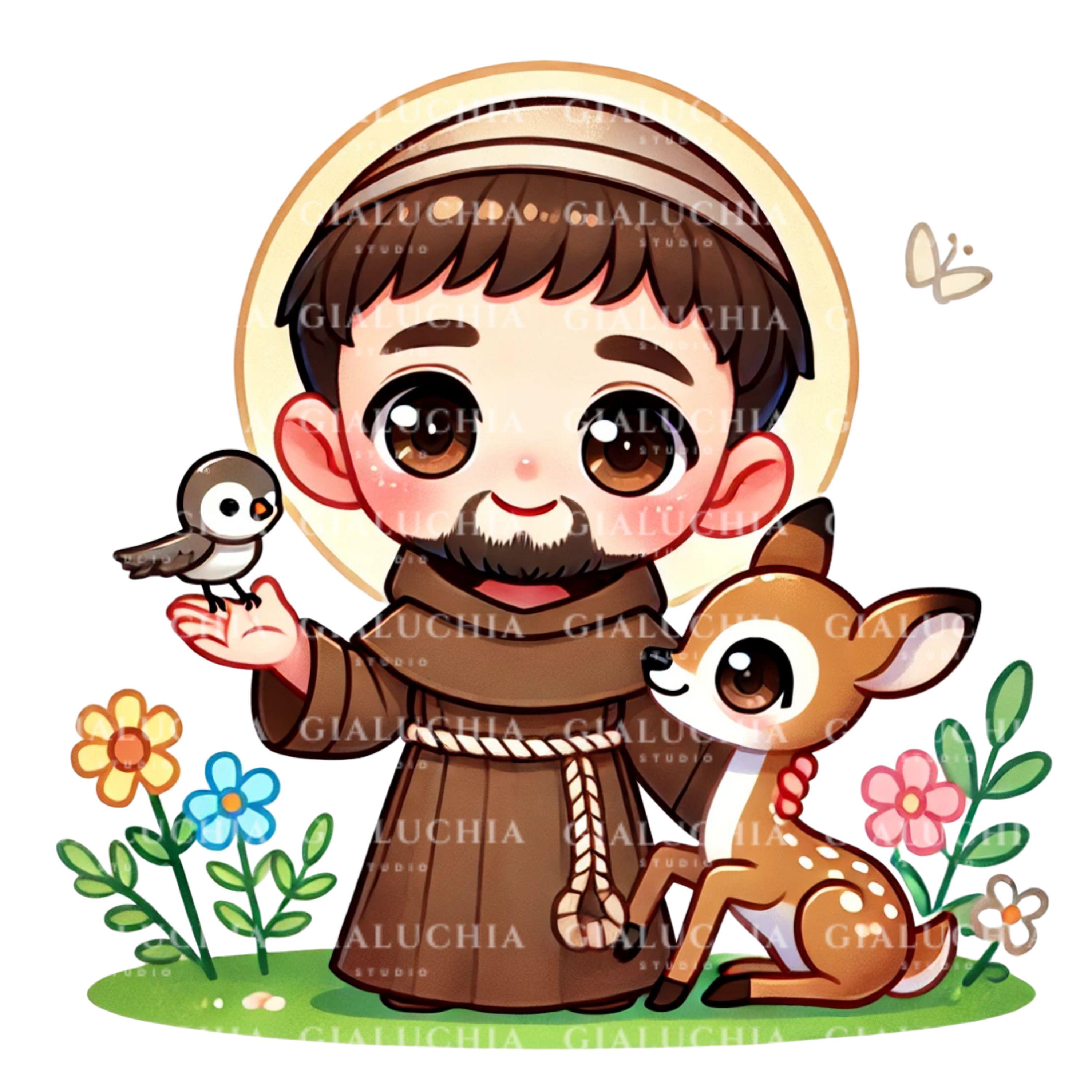 Cute Baby Catholic Saints Clipart Bundle, Chibi Saints Pngs for ...