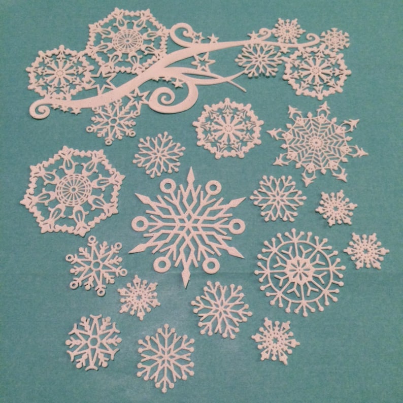 Edible Lace Snowflakes Swirl Complete Set 15 Snowflakes Plus 1 - Etsy