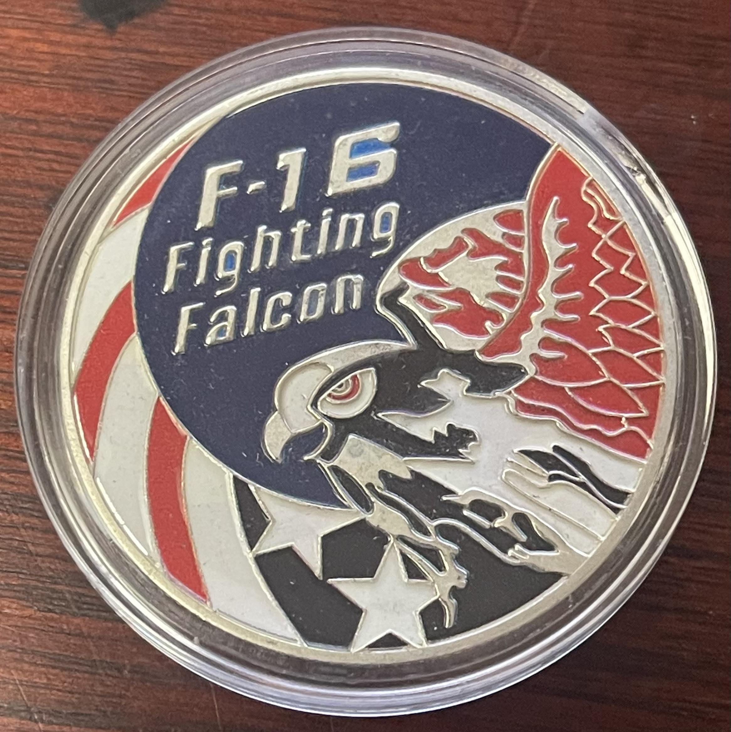 US Air Force F-16 Fighting Falcon Challenge Coin in an Airtight Capsule ...
