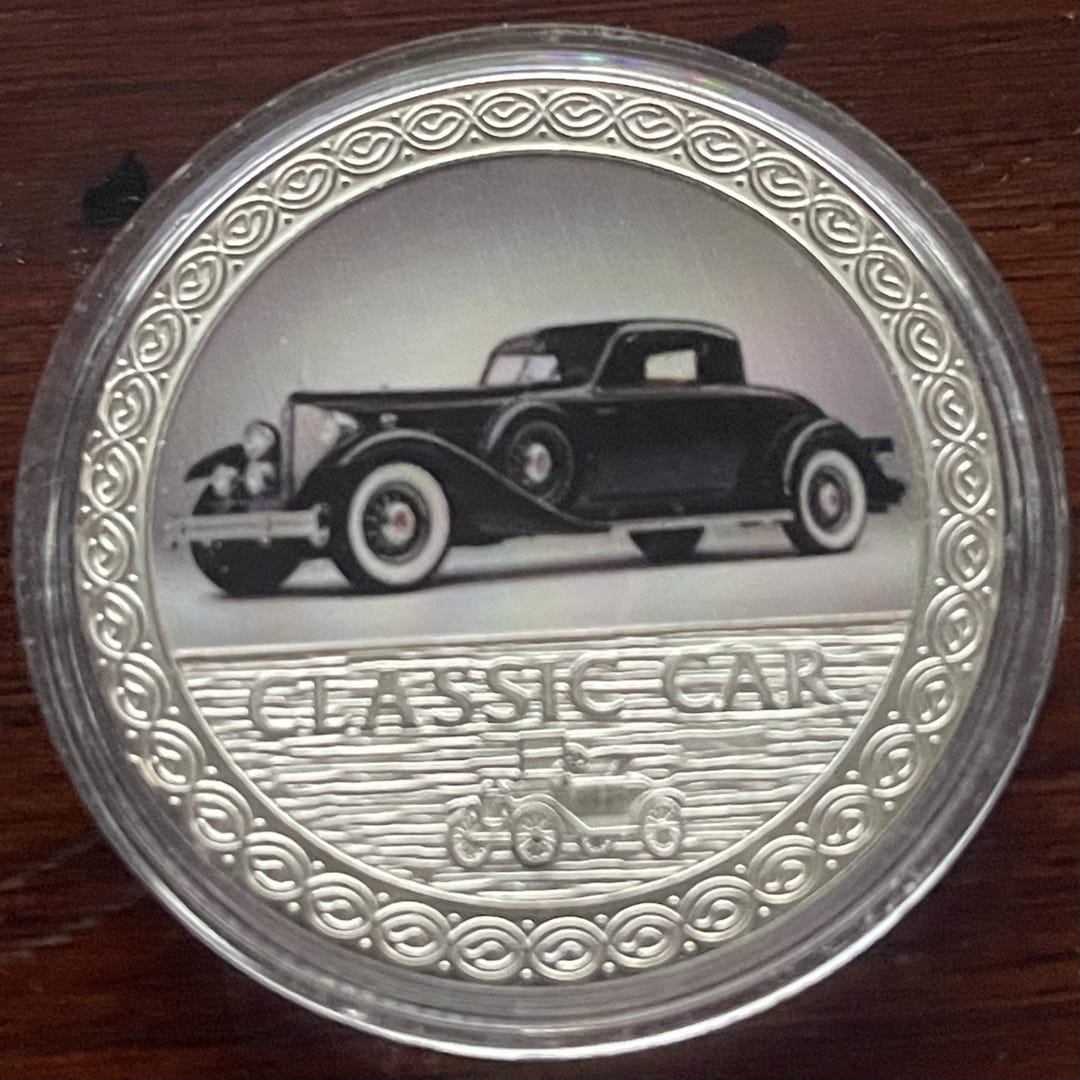 Vintage Automobile Silver-plated Challenge Coin: Rare Automotive ...