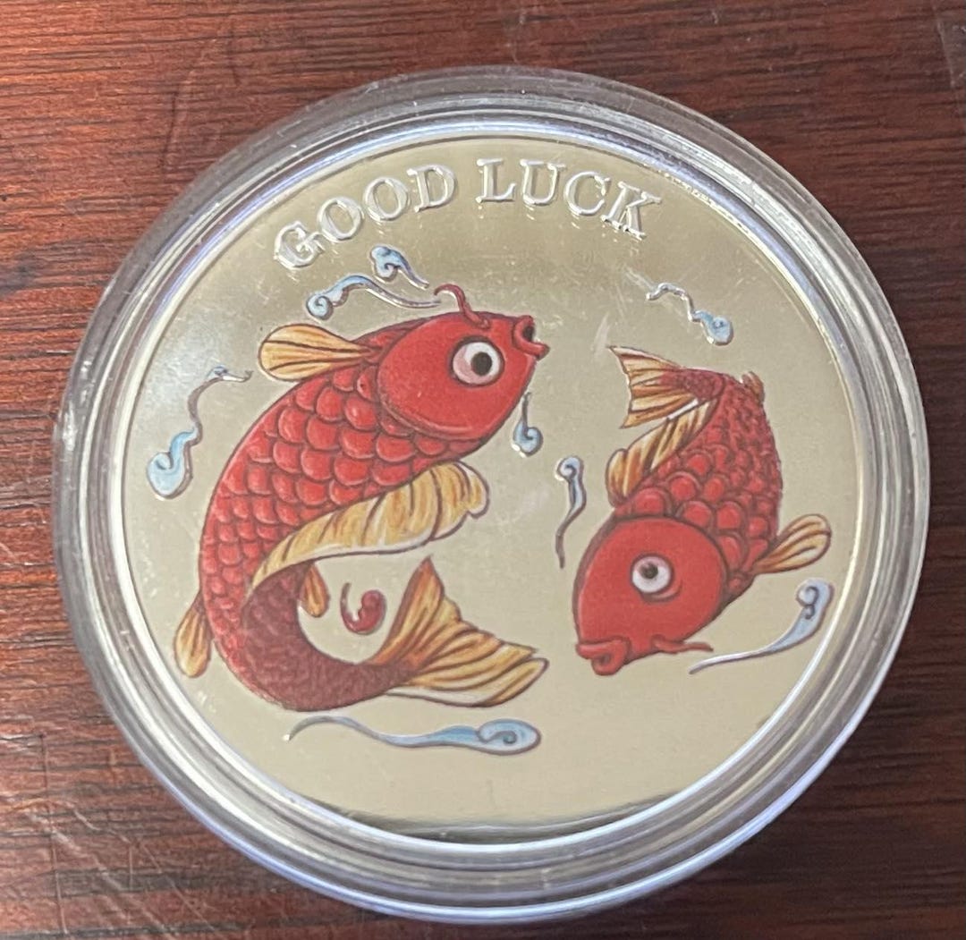 2024 Auspicious Koi Fish & Elephant Challenge Coin - Prosperity ...