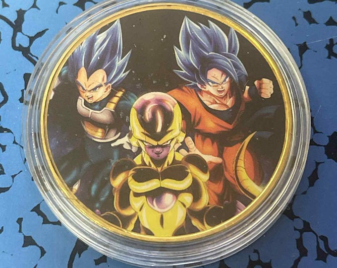 D Super Collectible Coin: Goku, Vegeta & Golden Frieza - Etsy