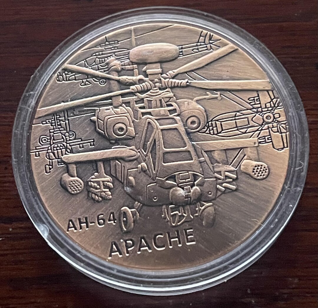Apache AH-64 Helicopter Challenge Coin: Military Aviation Collectible ...