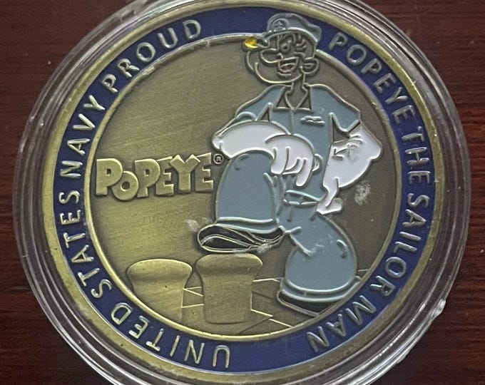 POPEYE USN Proud the Sailor Men Chief Petty Officer Challenge Coin - Etsy
