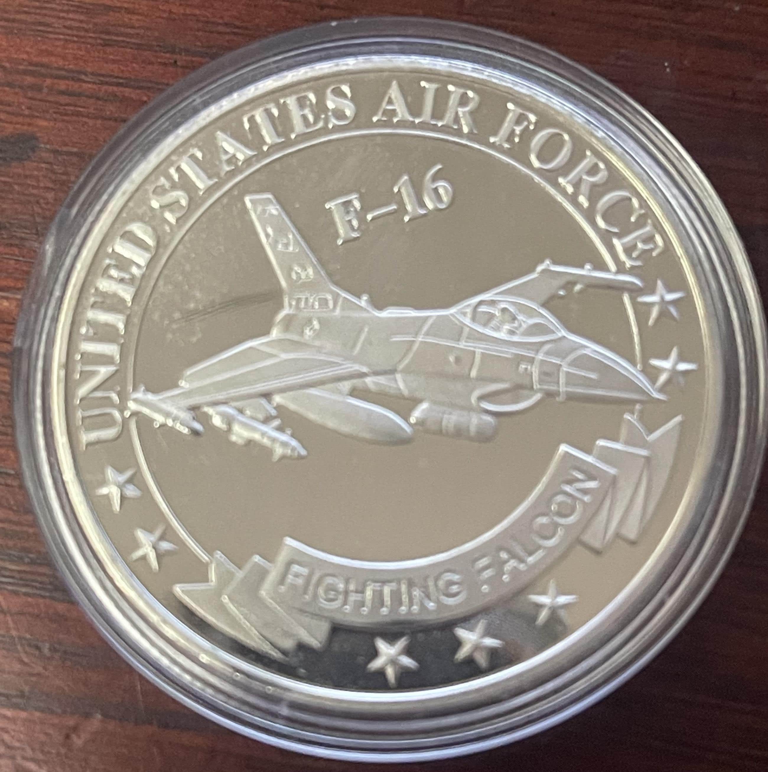 US Air Force F-16 Fighting Falcon Challenge Coin in an Airtight Capsule ...