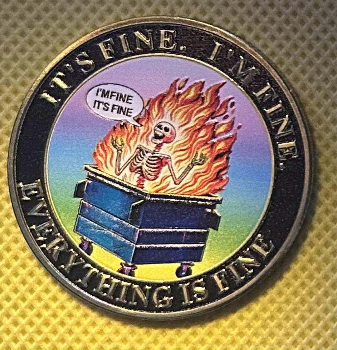 Dumpster Fire Skeleton Challenge Coin – Funny Stress Relief Token - Etsy