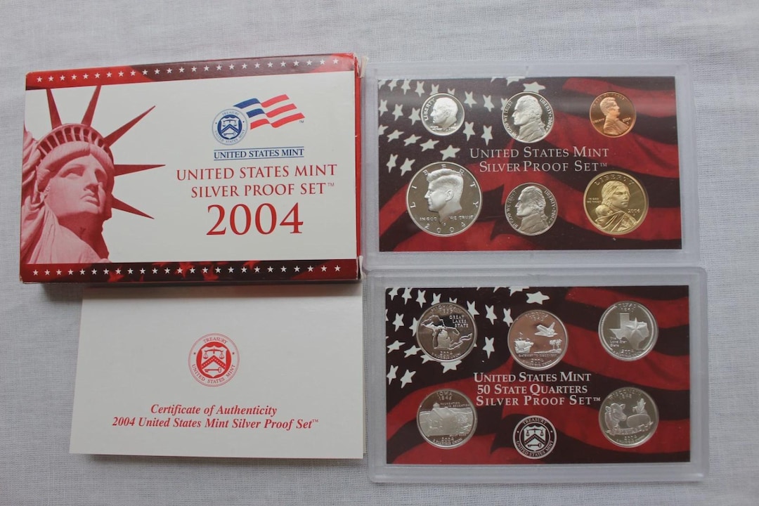 2004 US Mint Silver Proof Set: 90% Silver Coins With COA - Etsy