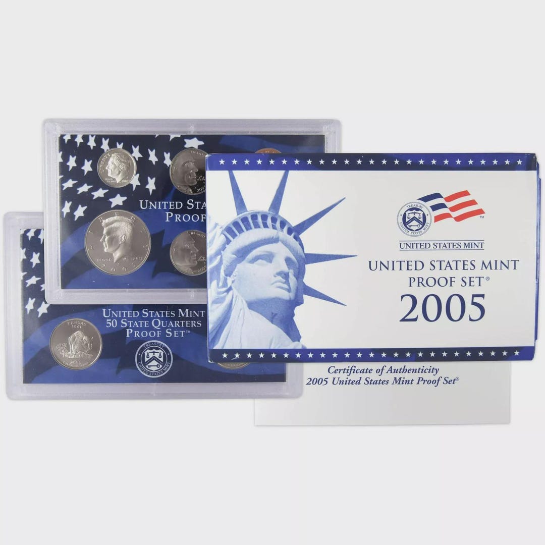 2005 US Mint Proof Set State Quarters Westward Journey Nickels COA Coin ...