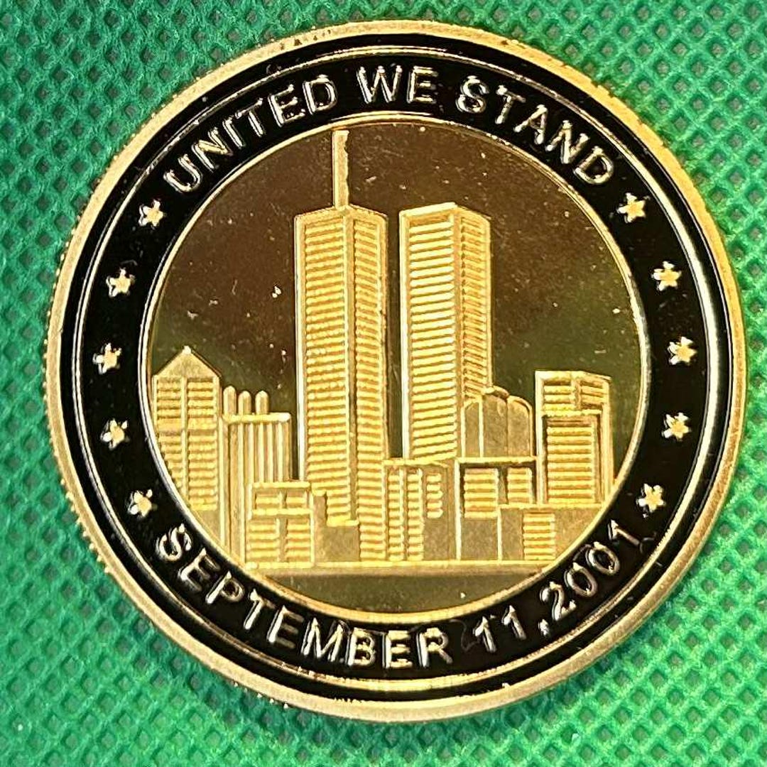 Patriotic 9/11 Memorial Challenge Coin: Bald Eagle & Twin Towers ...