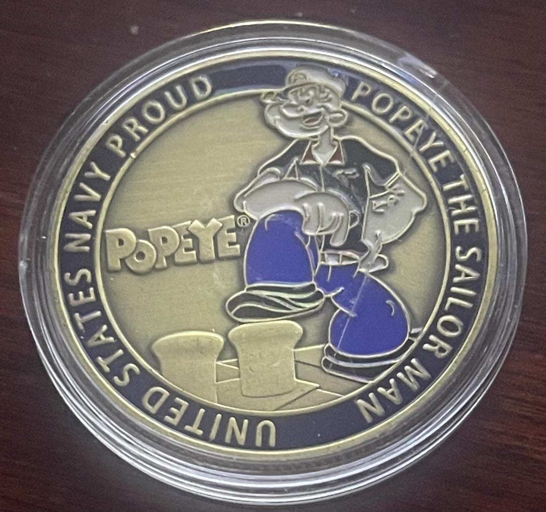 Popeye US Navy Challenge Coin Medallion - Etsy