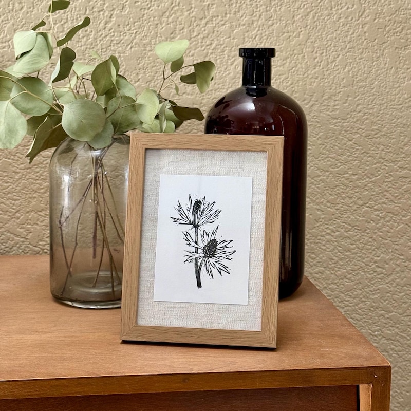 Thistle Linocut Print - Etsy