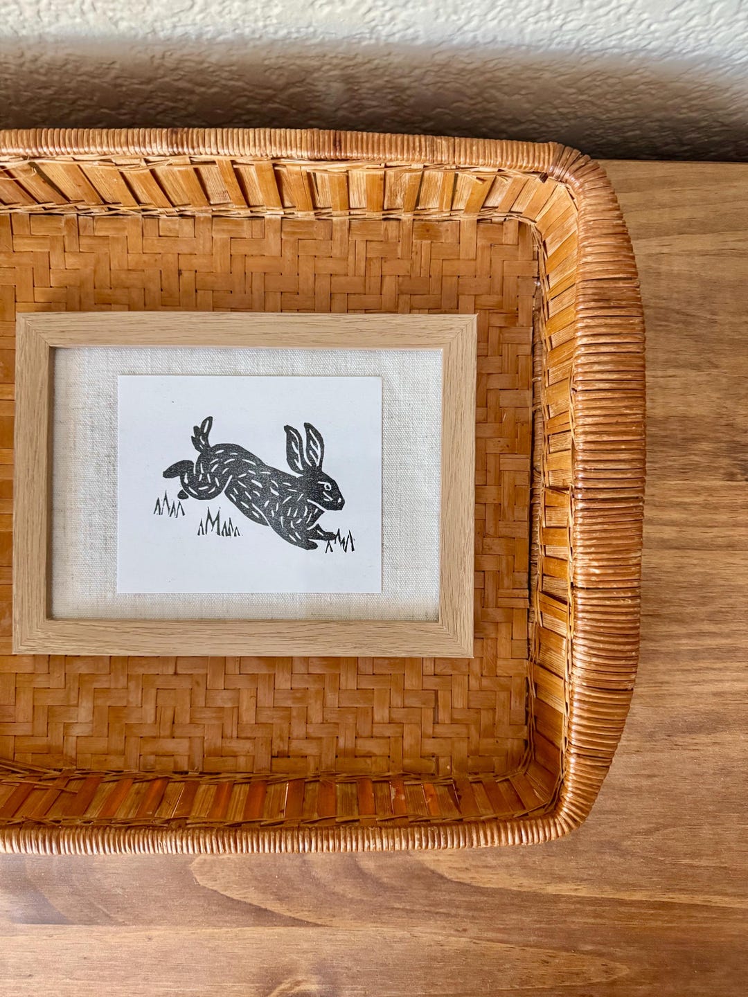 Bunny Rabbit Linocut Print – Hand-pressed Hare Art in Black Ink ...