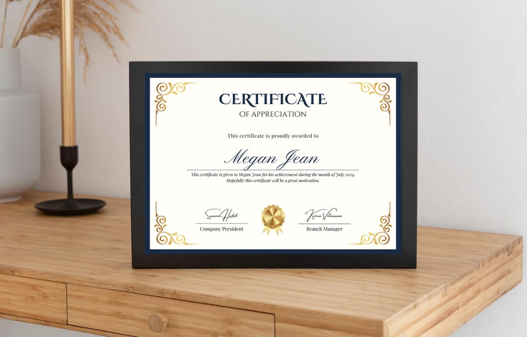 Appreciation Certificate, Elegant Cream Border for Celebrating ...