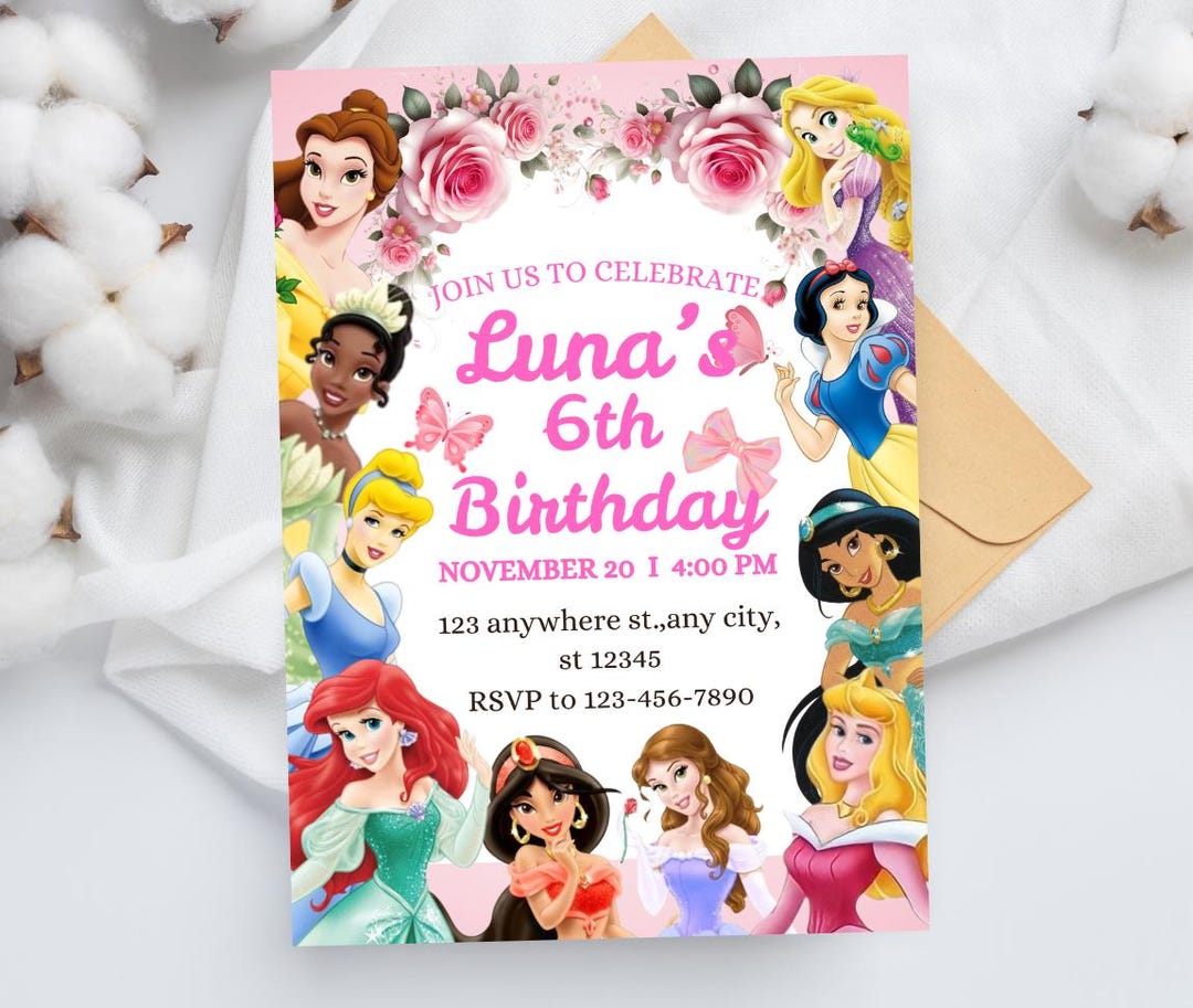 Princess Birthday Invitation Princess Invitation Princess Party ...