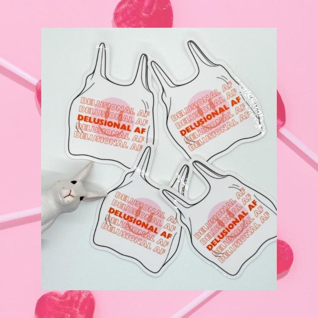 Delusional AF Shopping Bag Sticker | Delulu Grocery Stickers | Journal ...