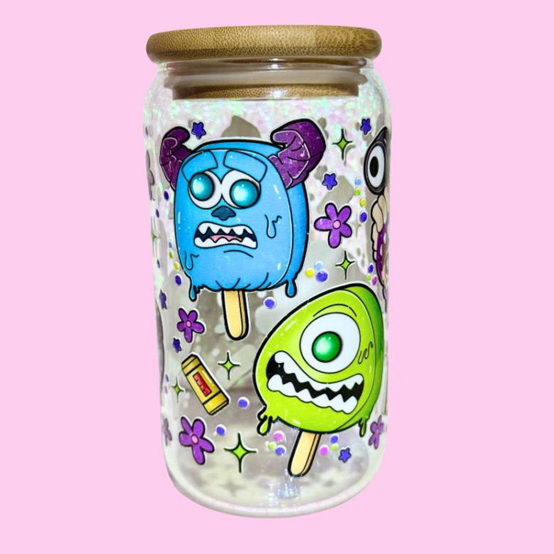 Monster Inspired Iced Coffee Tumbler | 16 Oz Cartoon Drinkware - Etsy