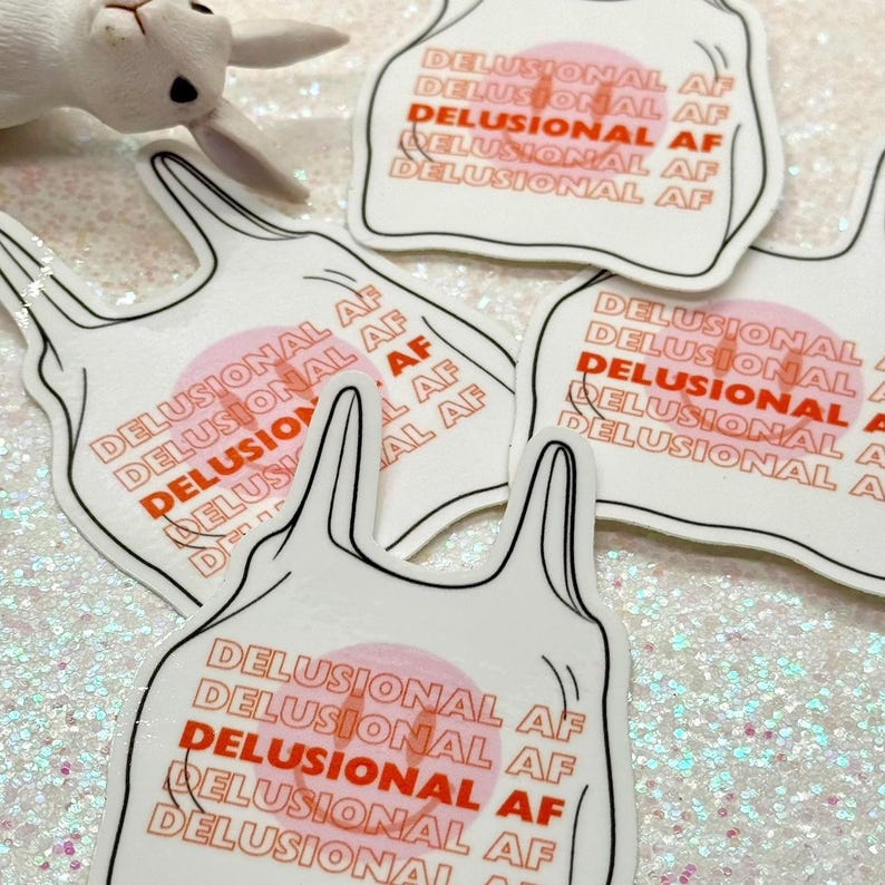 Delusional AF Shopping Bag Sticker | Delulu Grocery Stickers | Journal ...