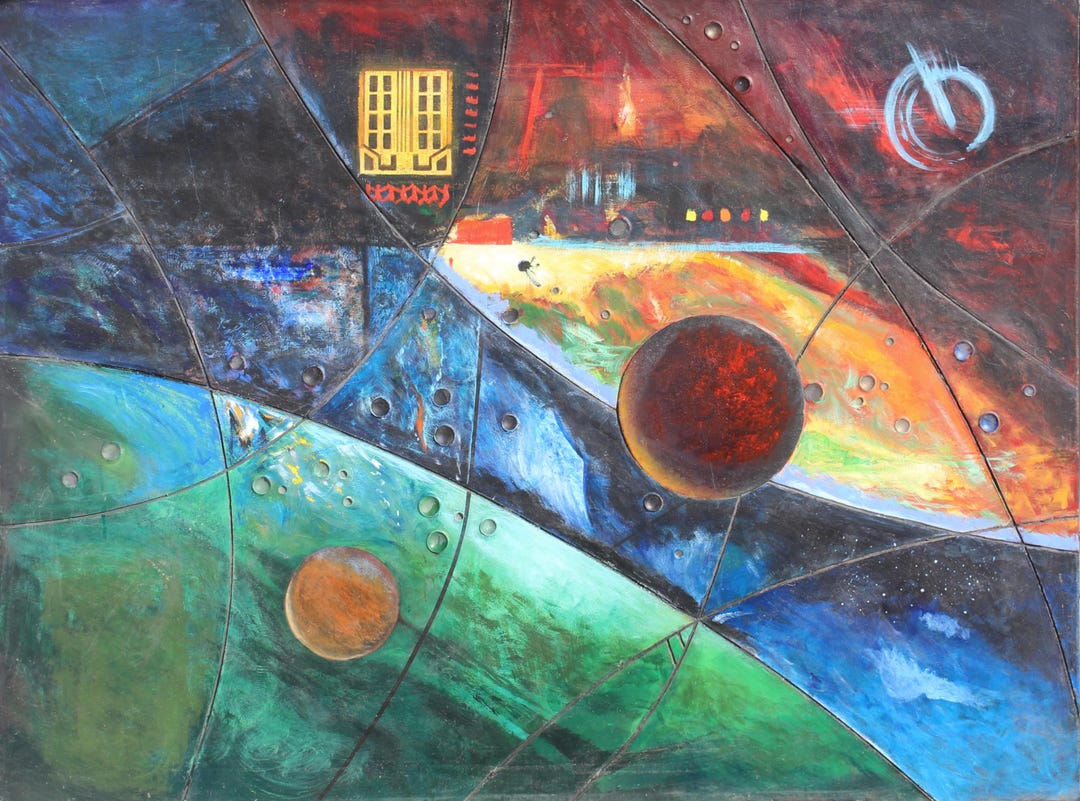 Modern Abstract Painting Space Flight Colorful Ethereal Art Fantasy ...