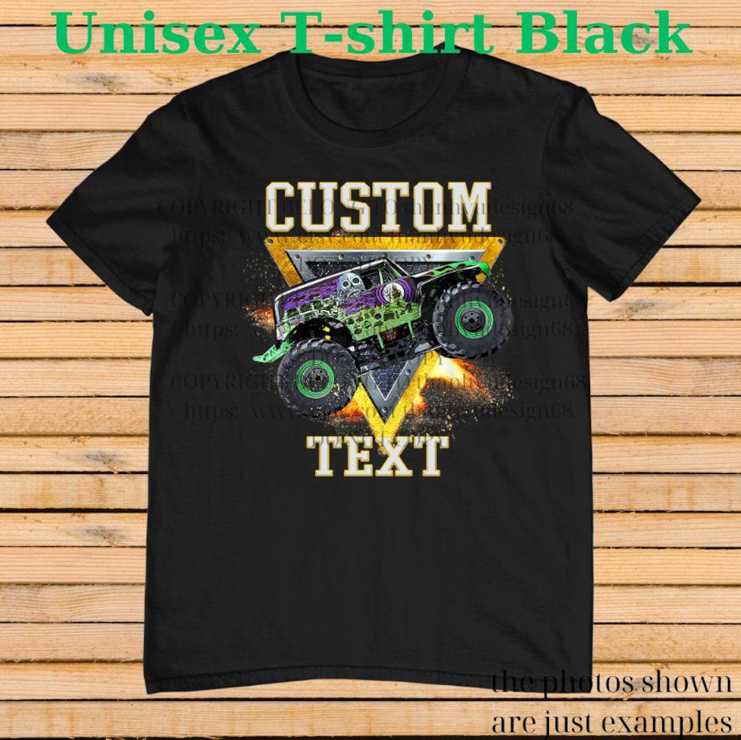 Custom Monster Jam Birthday Shirt, Custom Text Monster Jam Shirt ...