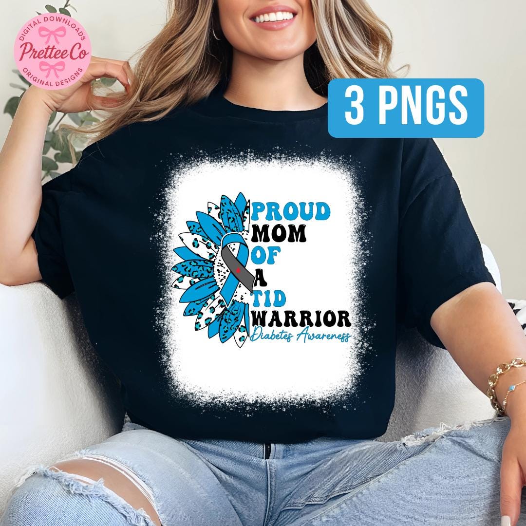 Proud Mom of A T1D Warrior Diabetes PNG, Type 1 Diabetes Mom Shirt ...
