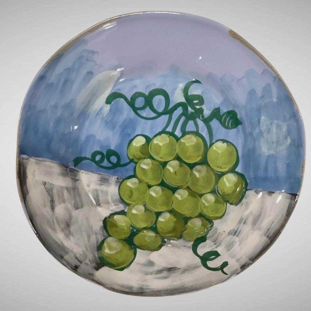 Large 13.25" Bellini Più Italy Grape Serving Bowl Hand Painted Ceramic ...