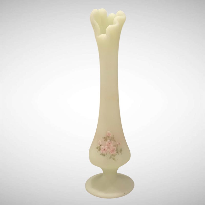 Fenton Uranium Ruffled Vase - Etsy