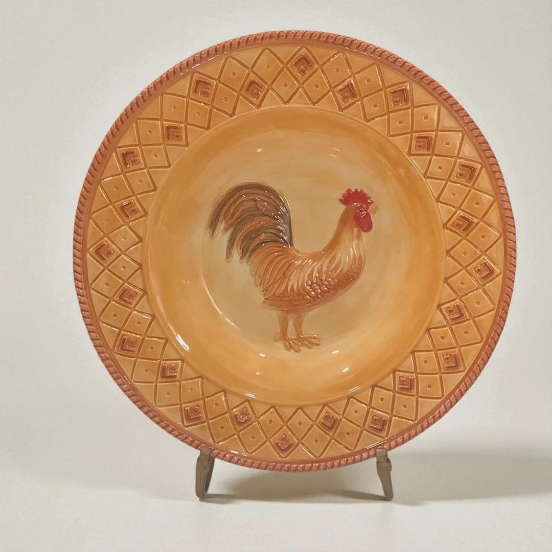 Fitz & Floyd Gallo De Oro 14" Rooster Chop Plate Platter Tuscan - Etsy