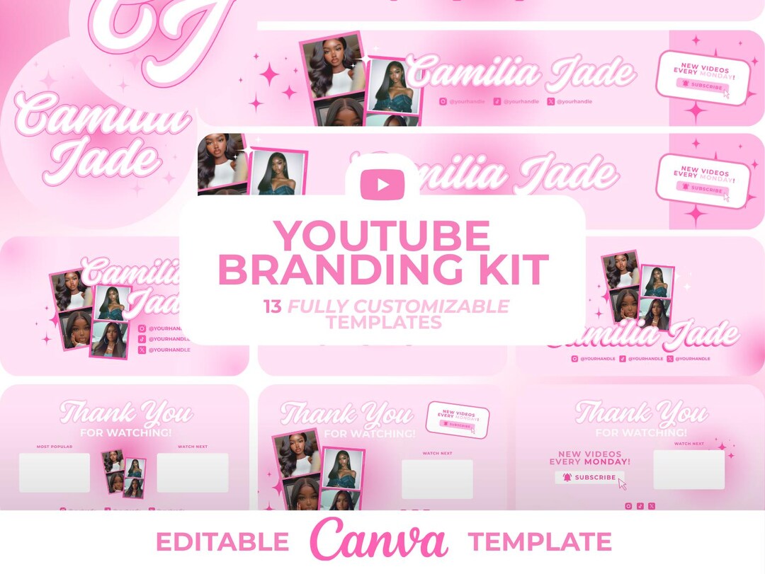 Youtube Channel Branding Kit | Canva DIY Video Template | YT Banner ...