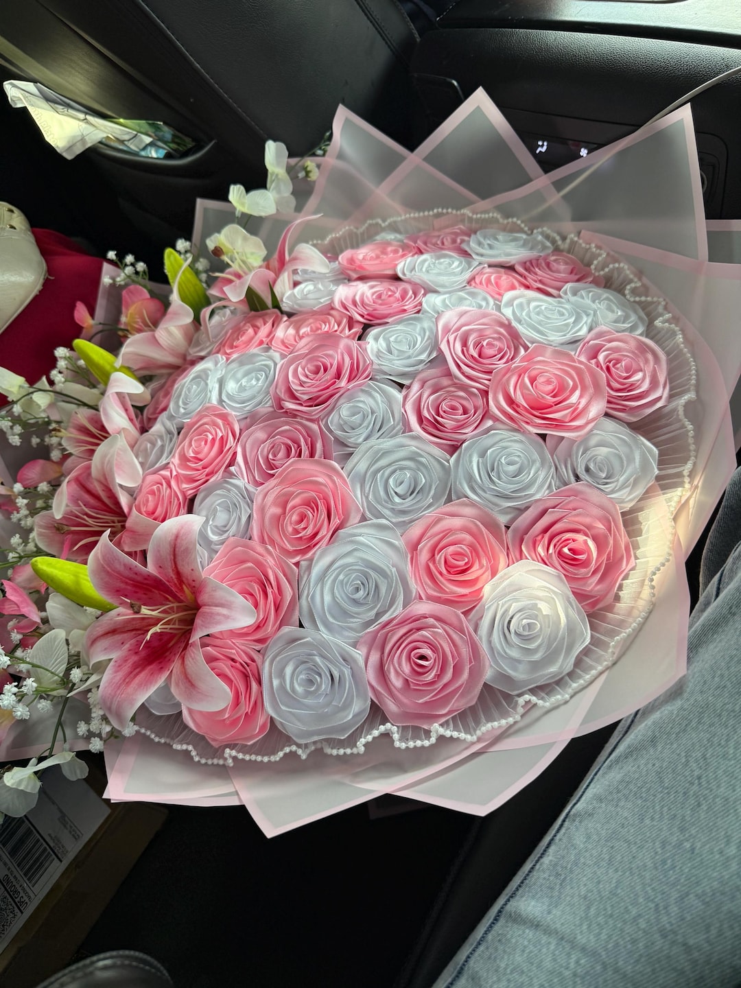 15 Count Glitter Rose Bouquet With Lilies & Mixed Flowers! - Etsy