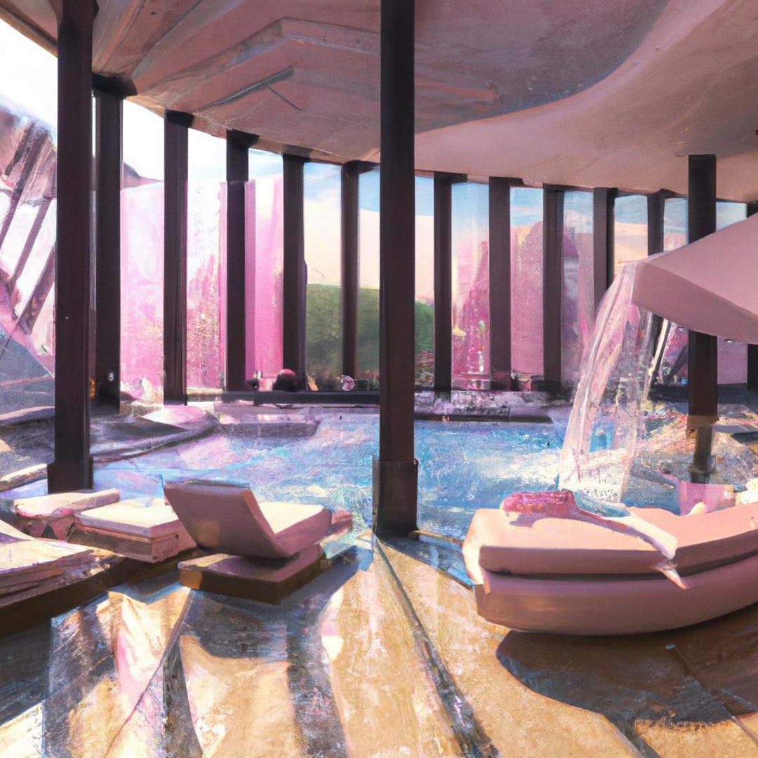 Futuristic Indoor Pool Lounge - Etsy