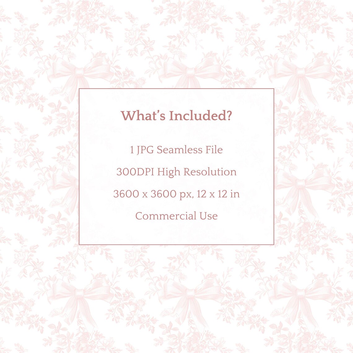 Blush Pink Bow Toile Seamless Pattern, Vintage Ribbon Rose Digital ...