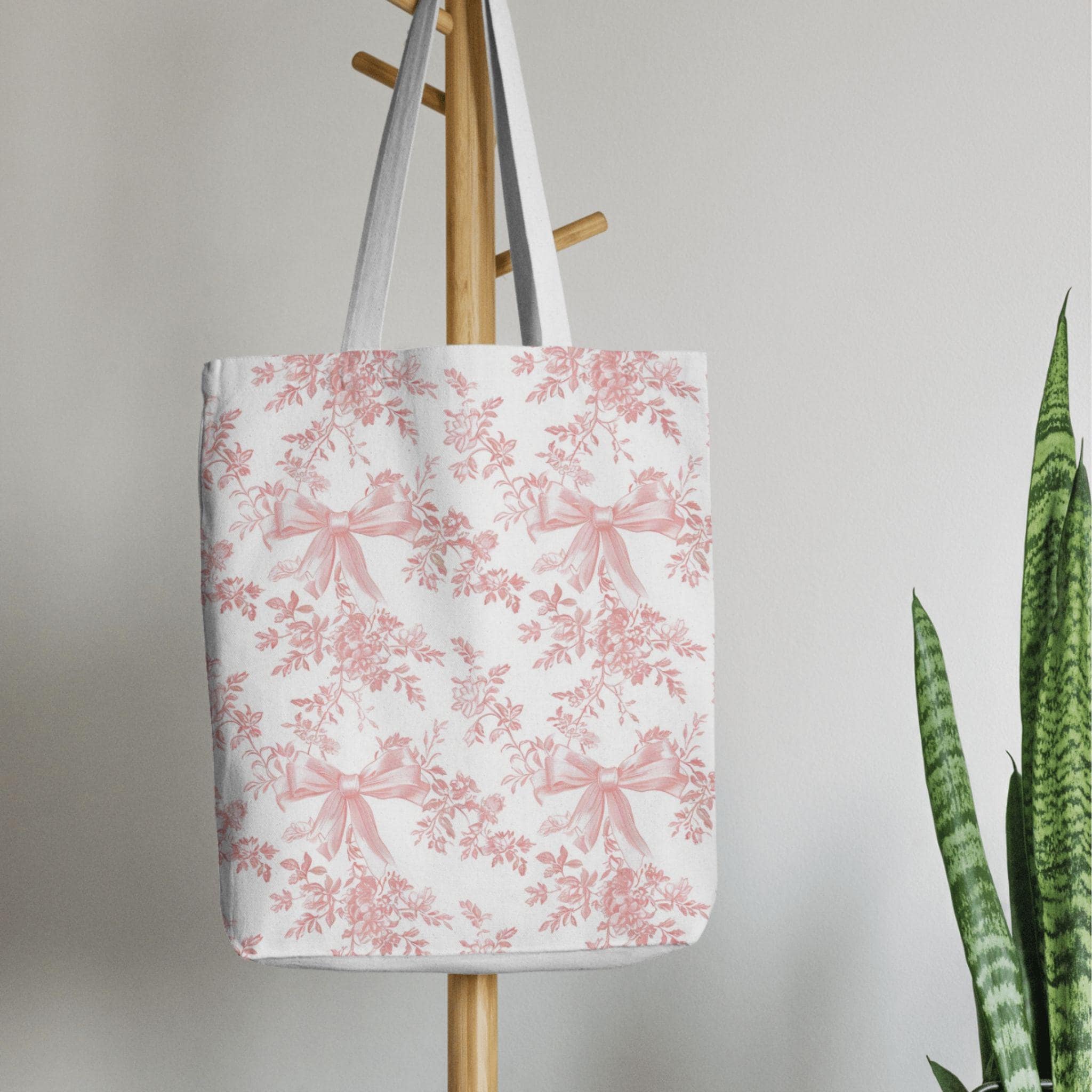 Blush Pink Bow Toile Seamless Pattern, Vintage Ribbon Rose Digital ...