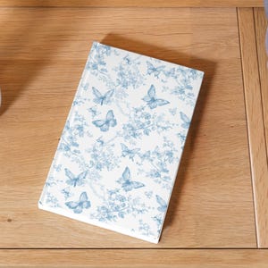 Blue Butterfly Toile Seamless Pattern: Vintage Floral Design (digital ...